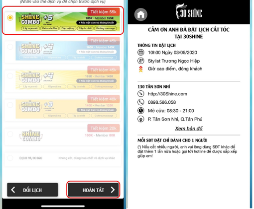 Bảng giá 30shine 2026: cắt tóc, uốn tóc, nhuộm, gội
